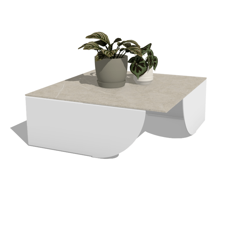 Table basse en aluminium Savouto 80 x 80 x 30 cm